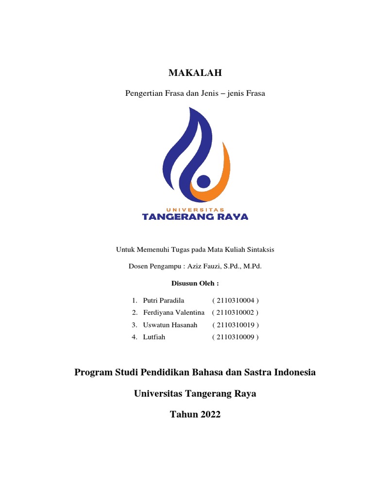 Pengertian dan Jenis Frasa Bahasa Indonesia | PDF | Karier ...