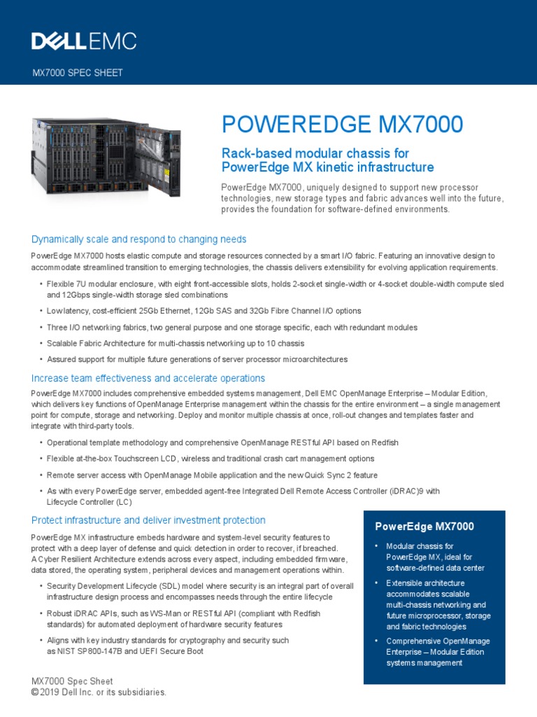 PowerEdge MX7000 Spec Sheet | PDF