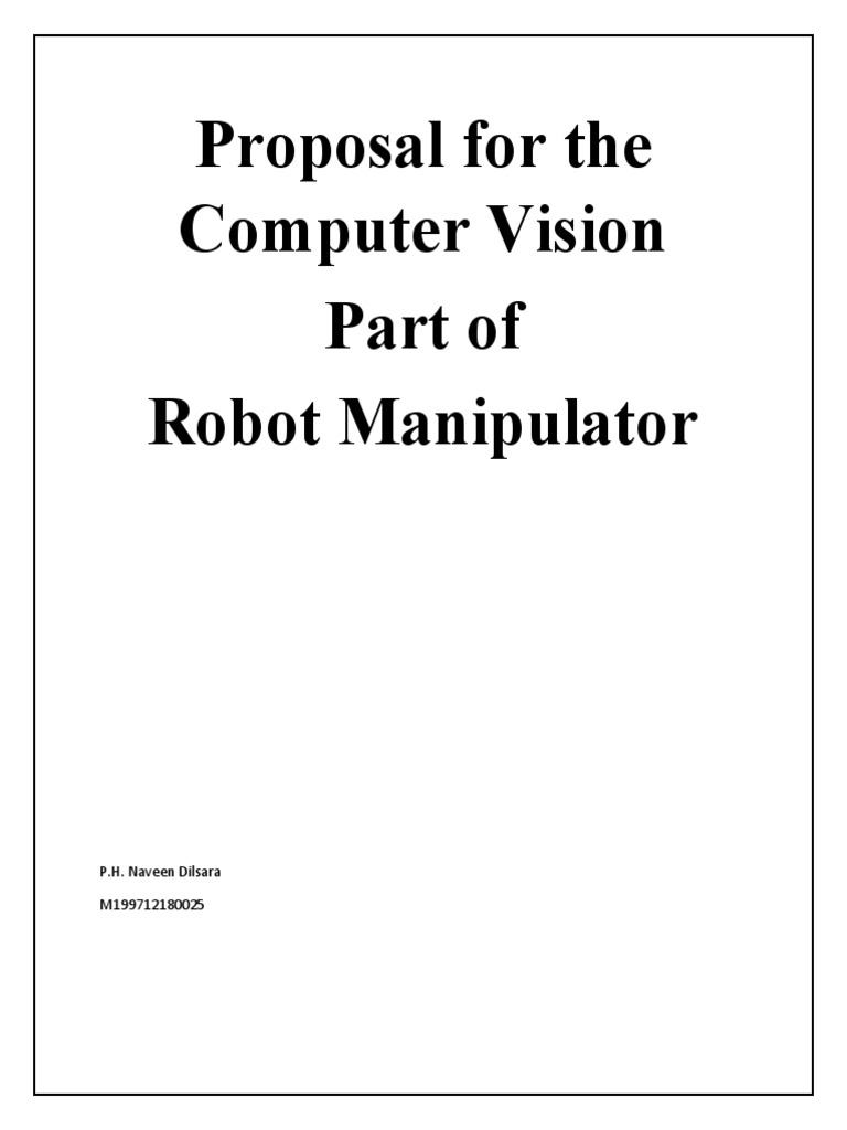 Proposal For The Computer Vision | PDF | Computer Vision | Analog To ...