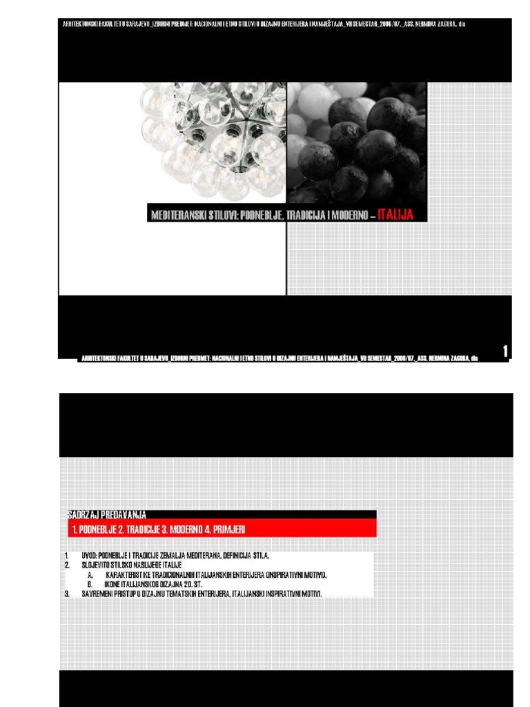 Predavanja Italijanski Stil1 | PDF