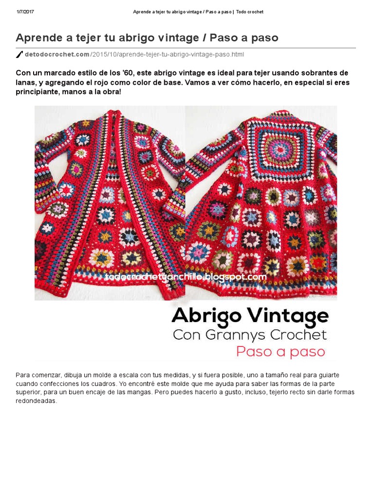 Abrigo Vintage | PDF | Tejer