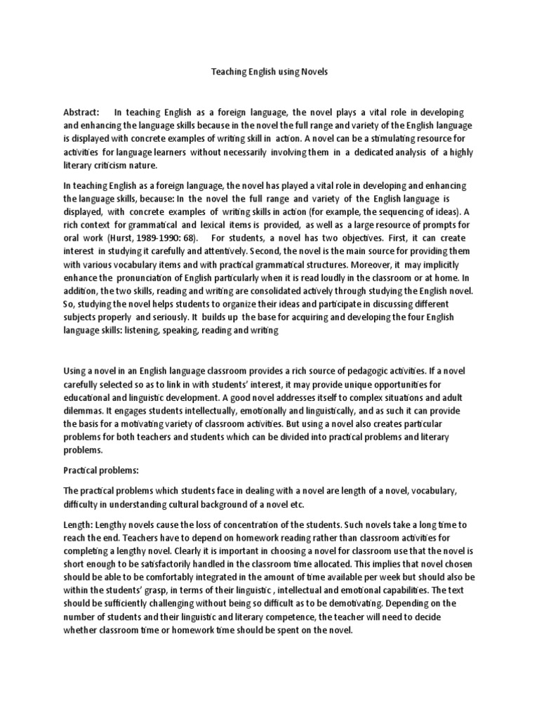 Teaching English Using Novels | PDF | English Language | Vocabulary