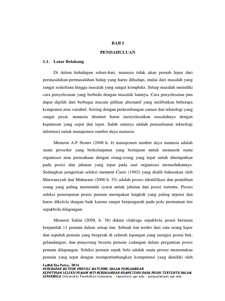 Penerapan Metode Profile Matching Dalam Pengambilan | PDF