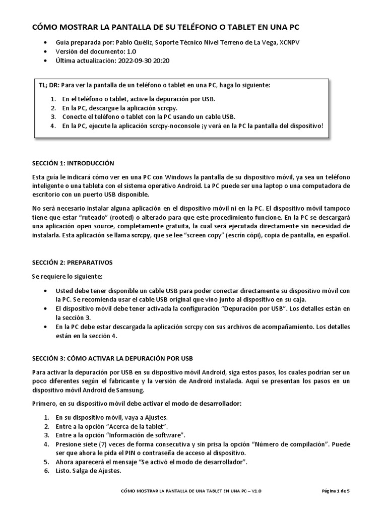 Mostrar pantalla de tablet en PC | PDF | Microsoft Windows | Tableta