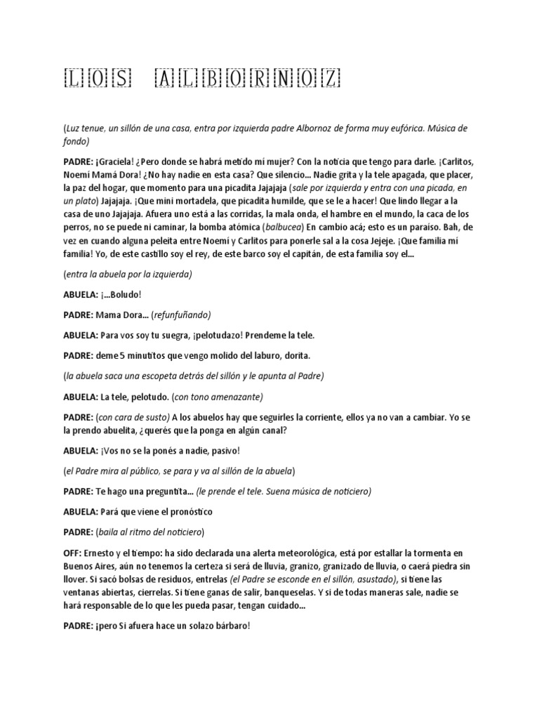 Un día caótico en la familia Albornoz | PDF