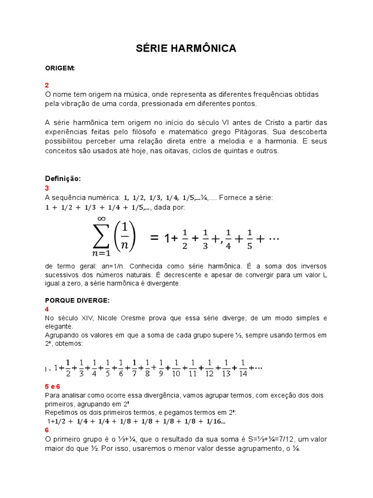 SÉRIE HARMÔNICA - Roteiro | PDF | Harmônica | Instrumentos de corda