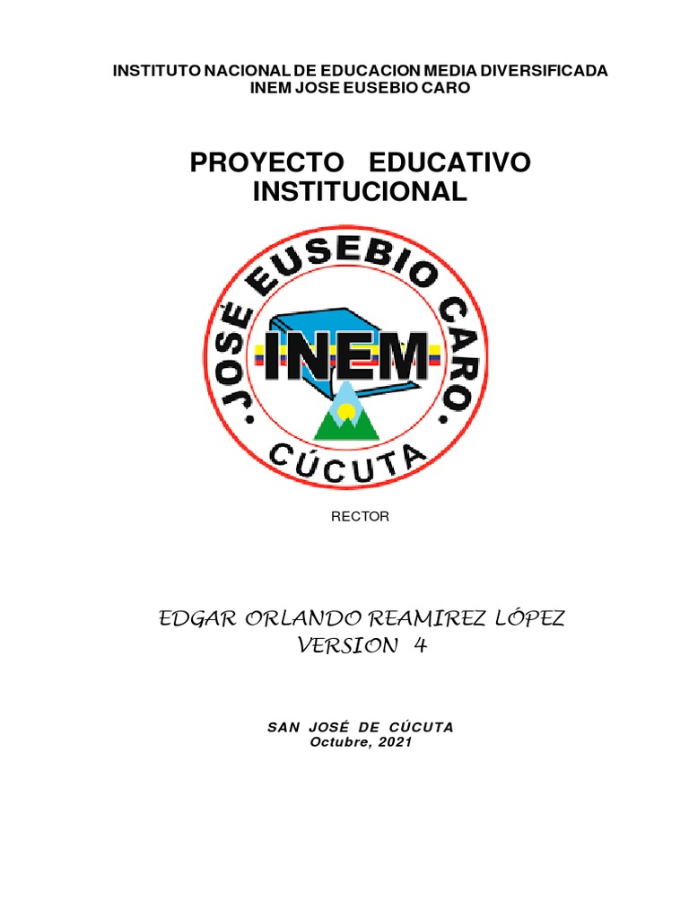 Proyecto Educativo Institucional V4 Inem 2022 | PDF | Aprendizaje | Plan de estudios