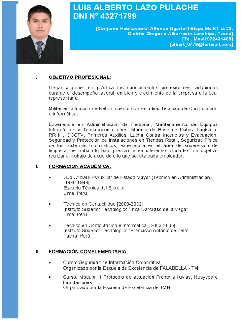 Curriculum Luis Lazo 2022 | PDF | Perú | Business
