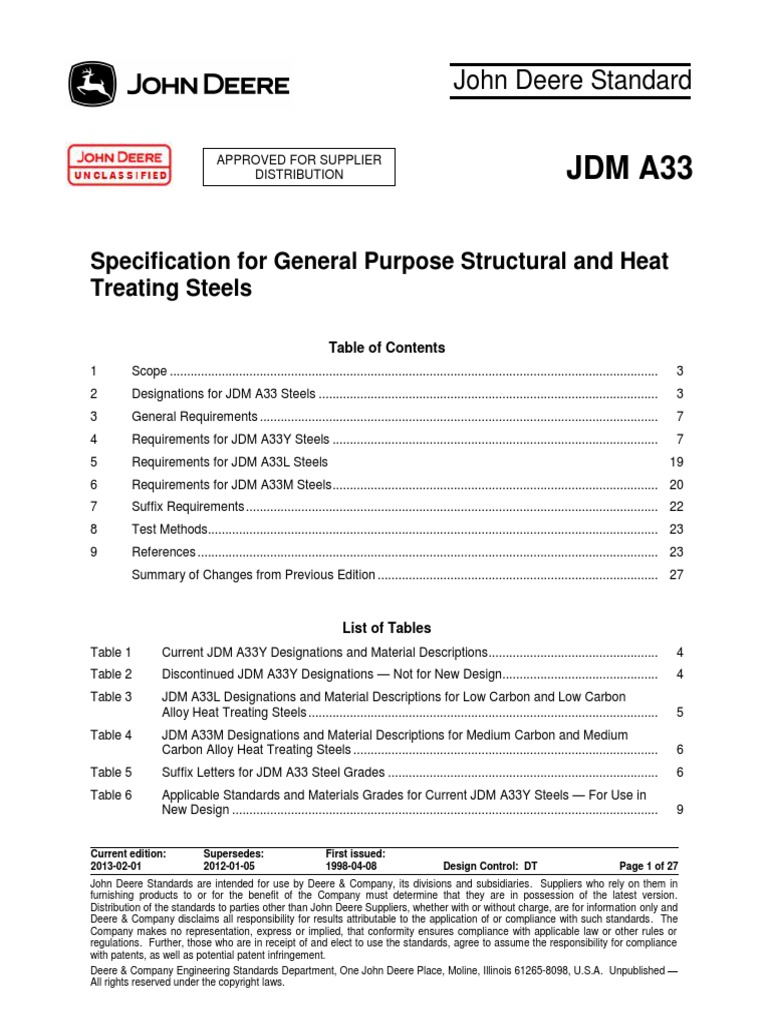 JDM A33 - Rev. 02-2013 | PDF | Steel | Heat Treating