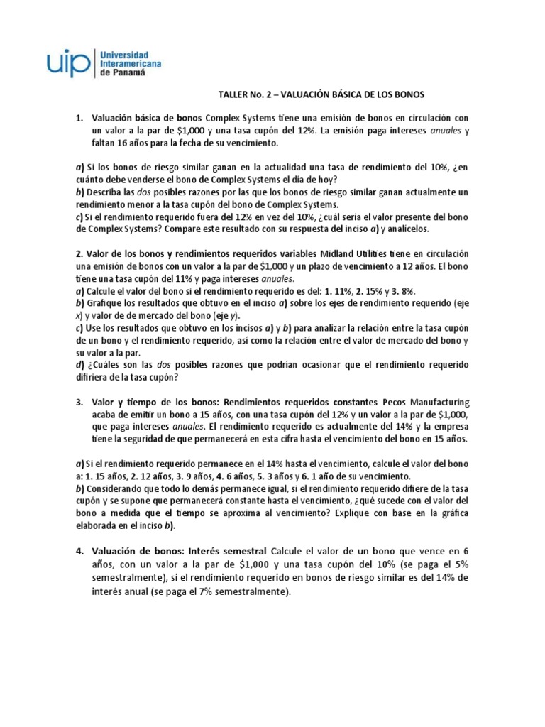 Valuación Básica de Bonos | PDF | Bonos (Finanzas) | Economía Financiera
