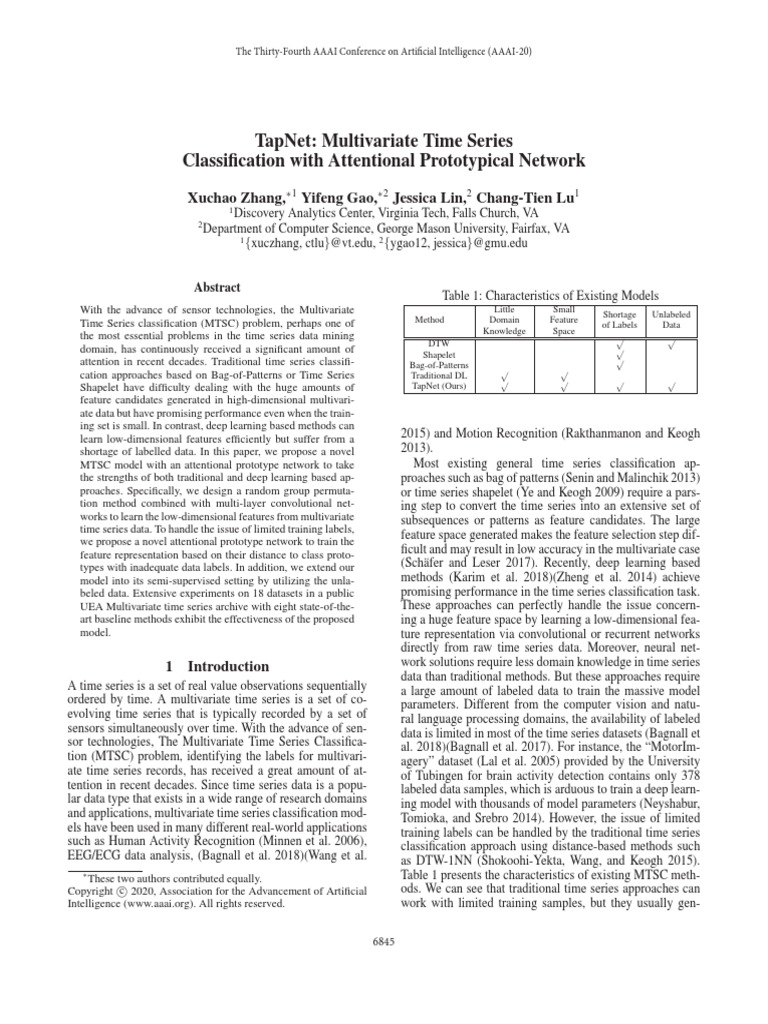 TapNet - Multivariate Time Series Classification With Attentional Prototypical Network ...