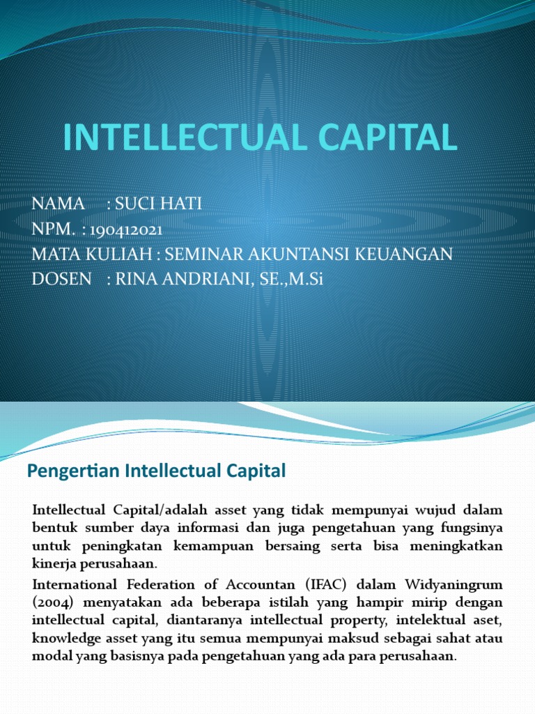 Pengertian dan Komponen Modal Intelektual | PDF