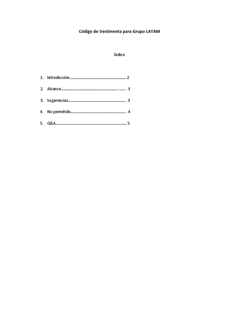 Codigo Vestimenta LATAM Dress Code y Q&A VF | PDF | Ropa | Pantalones