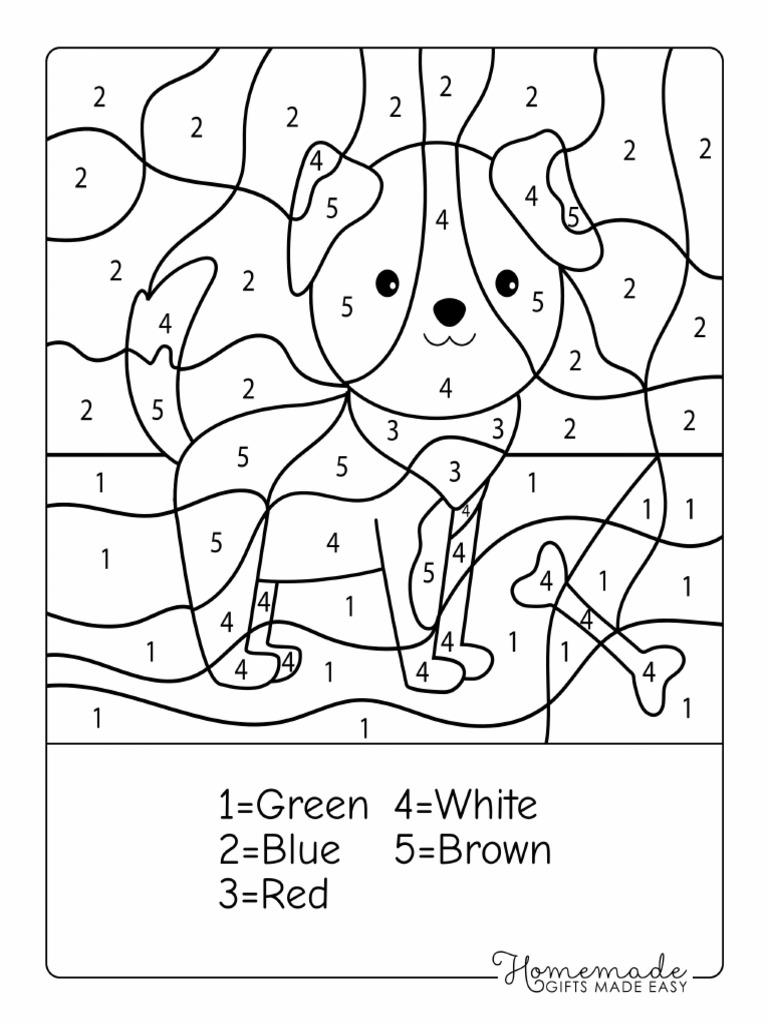 Color by Number Printable Dog | PDF