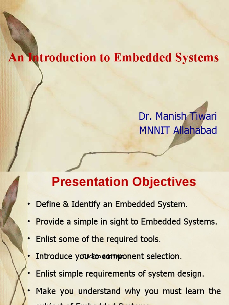 01 Final ES Presentation | PDF | Embedded System | Random Access Memory