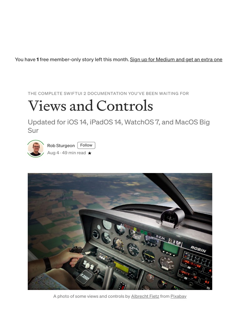 SwiftUI Documentation - Views and Controls. Updated For iOS 14 | PDF | Typefaces | Swift ...