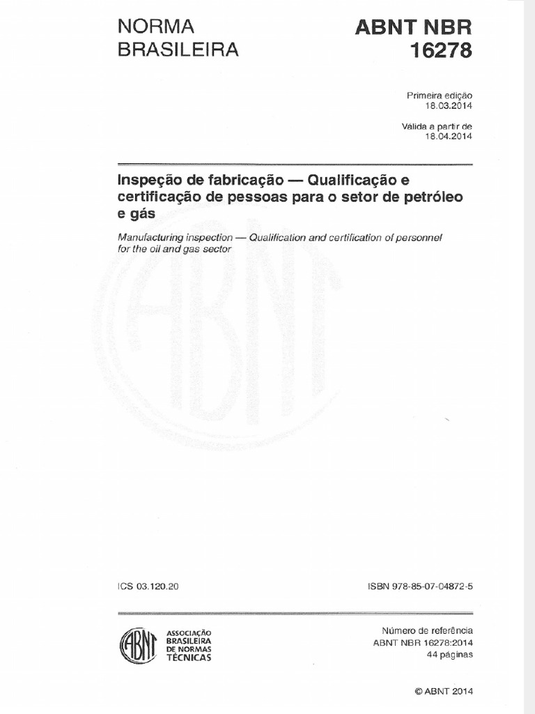 Abnt NBR 16278-14 | PDF
