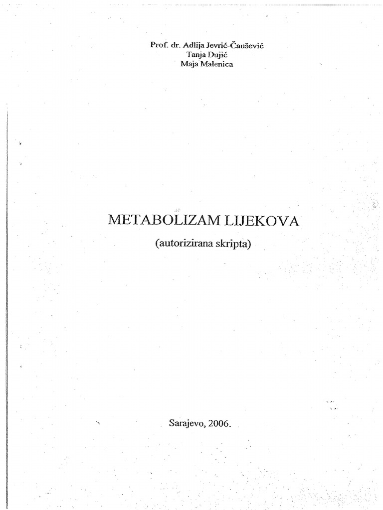 Metabolizam Lijekova | PDF