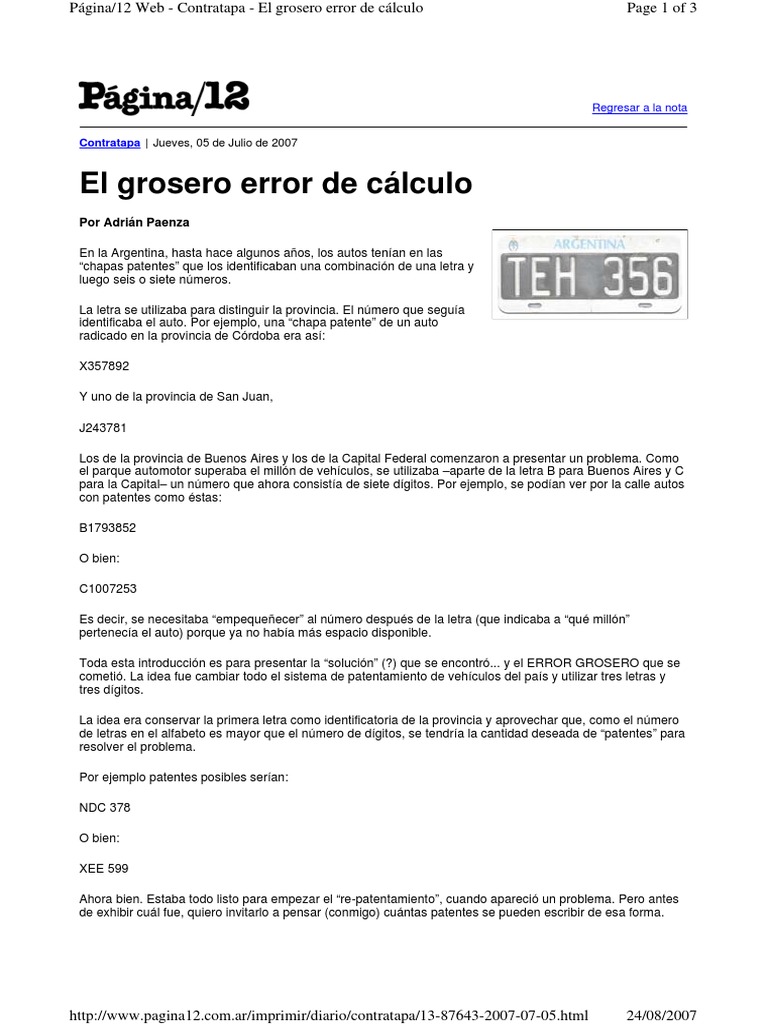 Error de Calculo | PDF | Buenos Aires