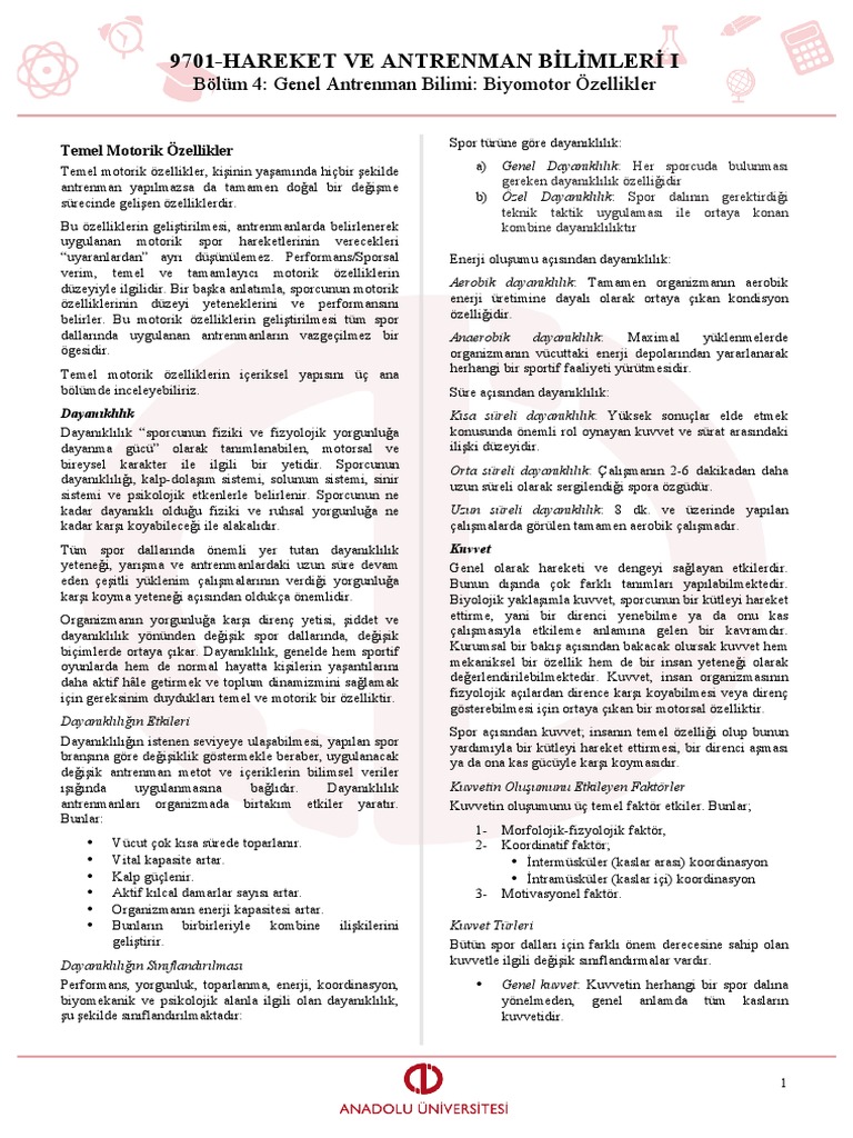 Hareket Ve Antrenman Bi̇li̇mleri̇ 3 | PDF