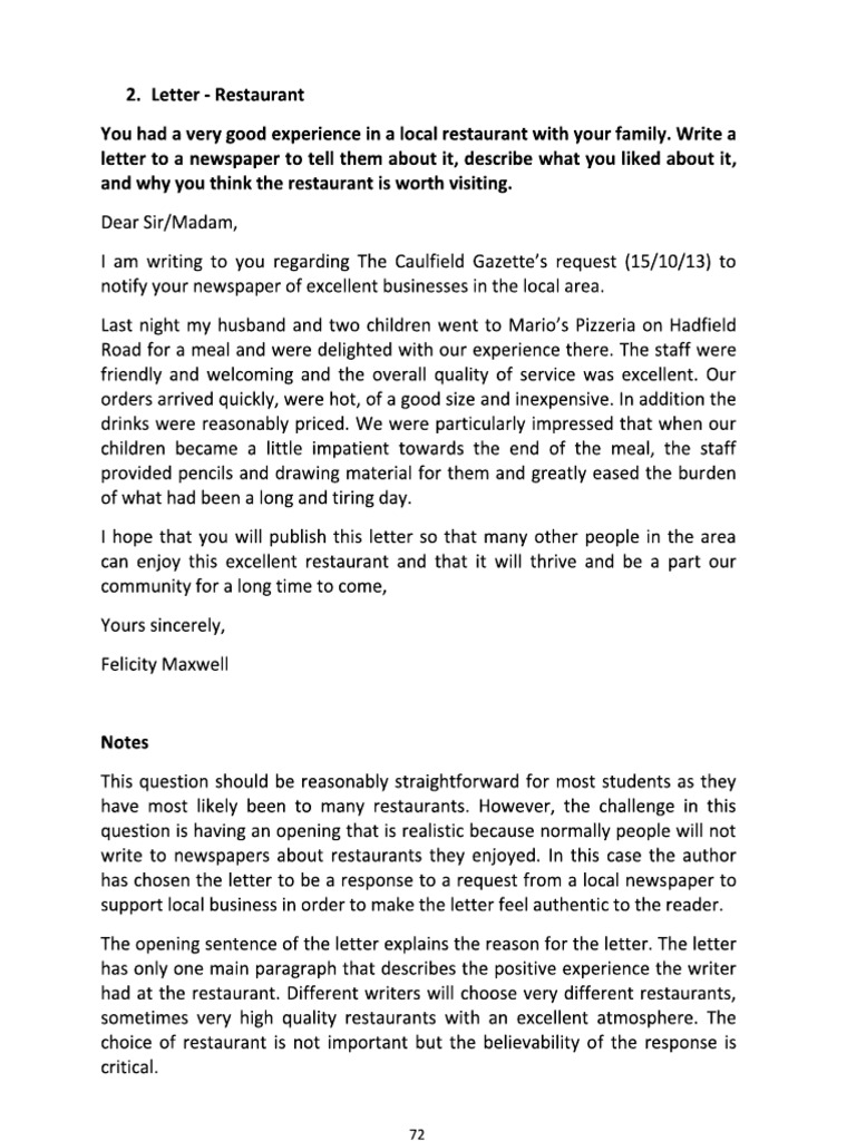 Writing Task 1 General Sample Letter | PDF