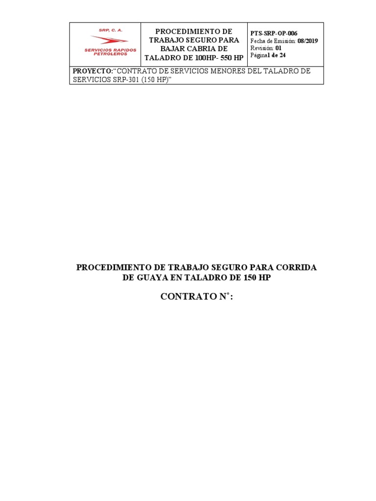 Pts-Srp-Op-012 Corrida de Guaya | PDF