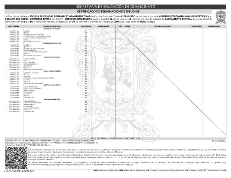 Certificado Preparatoria | PDF | Electrónica