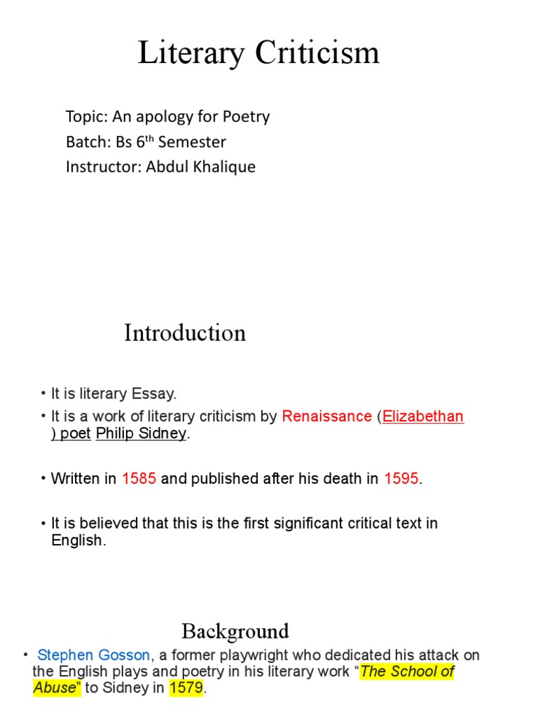 An Apology For Poetry | PDF | Plato