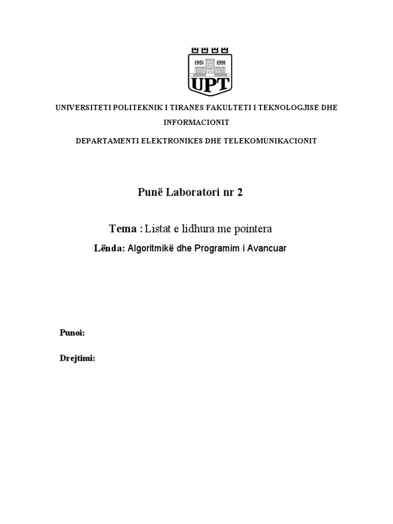 Algoritem Dhe Programim I Avancuar - Laborator 2 | PDF