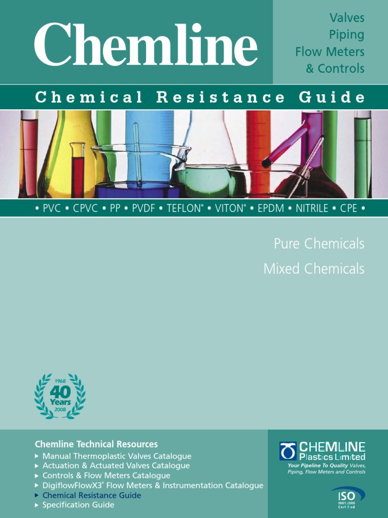 Chemline Chemical Resistance Guide 2008 Complete | PDF | Polyvinyl Chloride | Valve