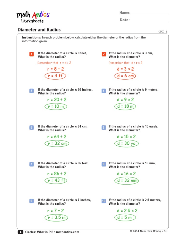 Kami Export - Worksheets - CirclesWhatIsPi - Answers | PDF