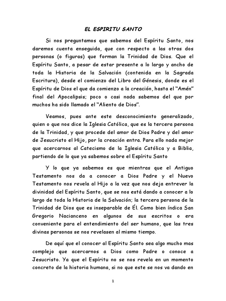 El Espiritu Santo | PDF | espíritu Santo | La unción