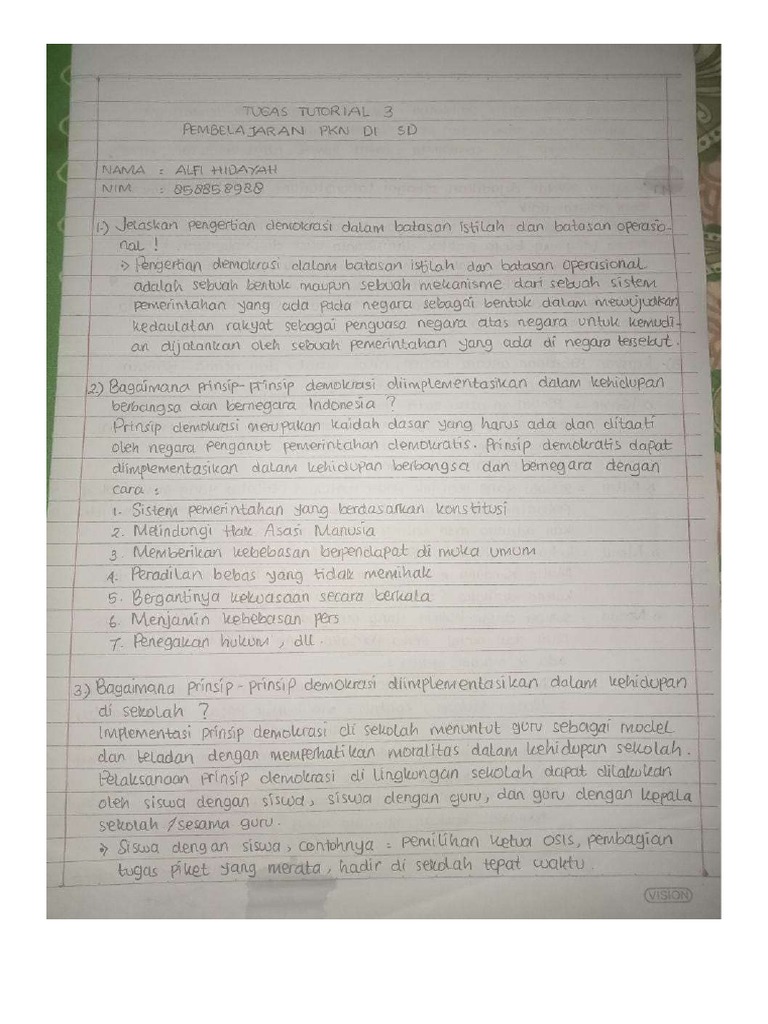 Tugas Tutorial 3 - Pembelajaran PKN Di SD | PDF