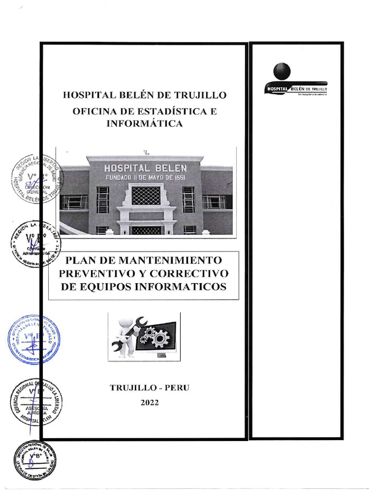 Plan de Mantenimiento Preventivo y Correctivo de Equipos Informaticos Del Hospital Belen de ...