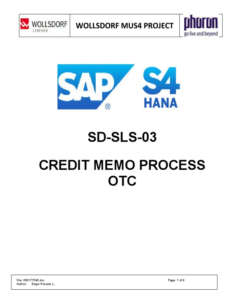 SAP Credit Memo Process Guide | PDF | Invoice | Business