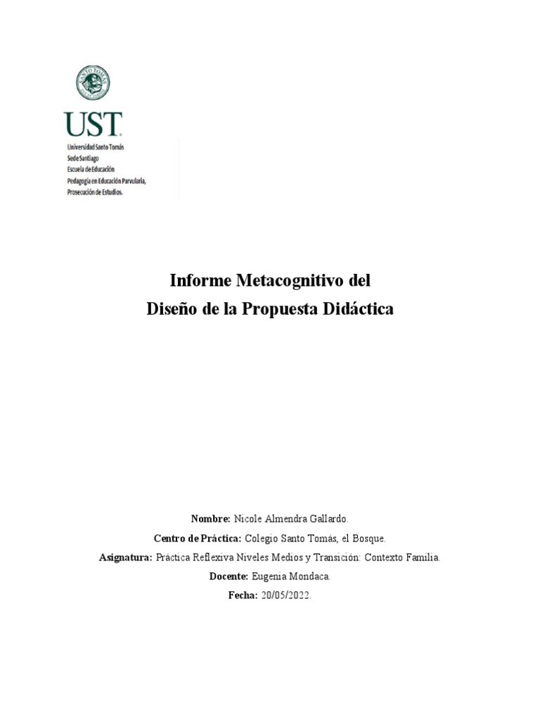Informe 1 Cátedra | PDF | Maestros | Aprendizaje
