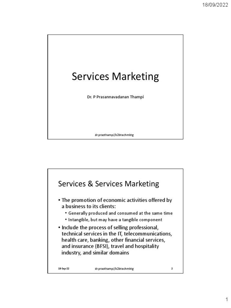 B2B-07 - Services Marketing | PDF | Marketing | Customer