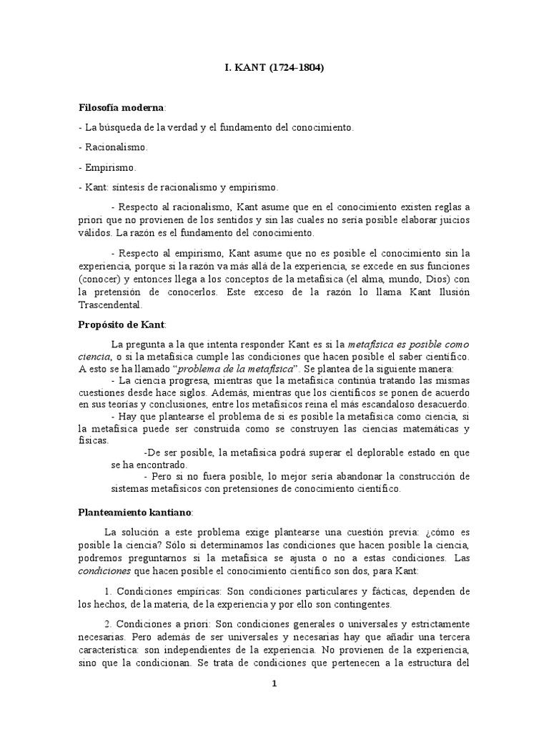 Kant 1º Bach | PDF | Ciencias sociales | Filosofía