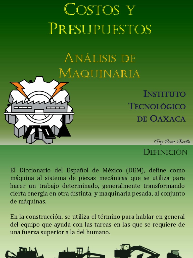 Costos y Pptos. U III. Maquinaria | PDF | Interés | Depreciación Costos y Pptos. U III. Maquinaria | PDF | Interés | Depreciación
