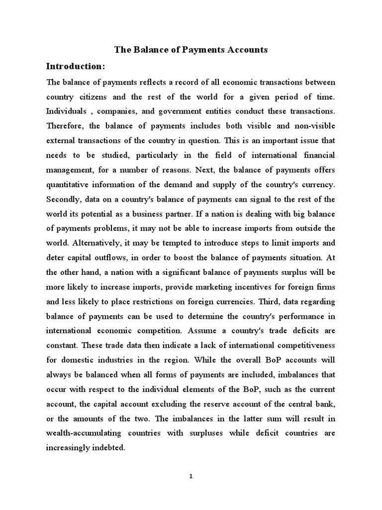 Understanding Balance of Payments Accounts | PDF | Balance Of Payments ...