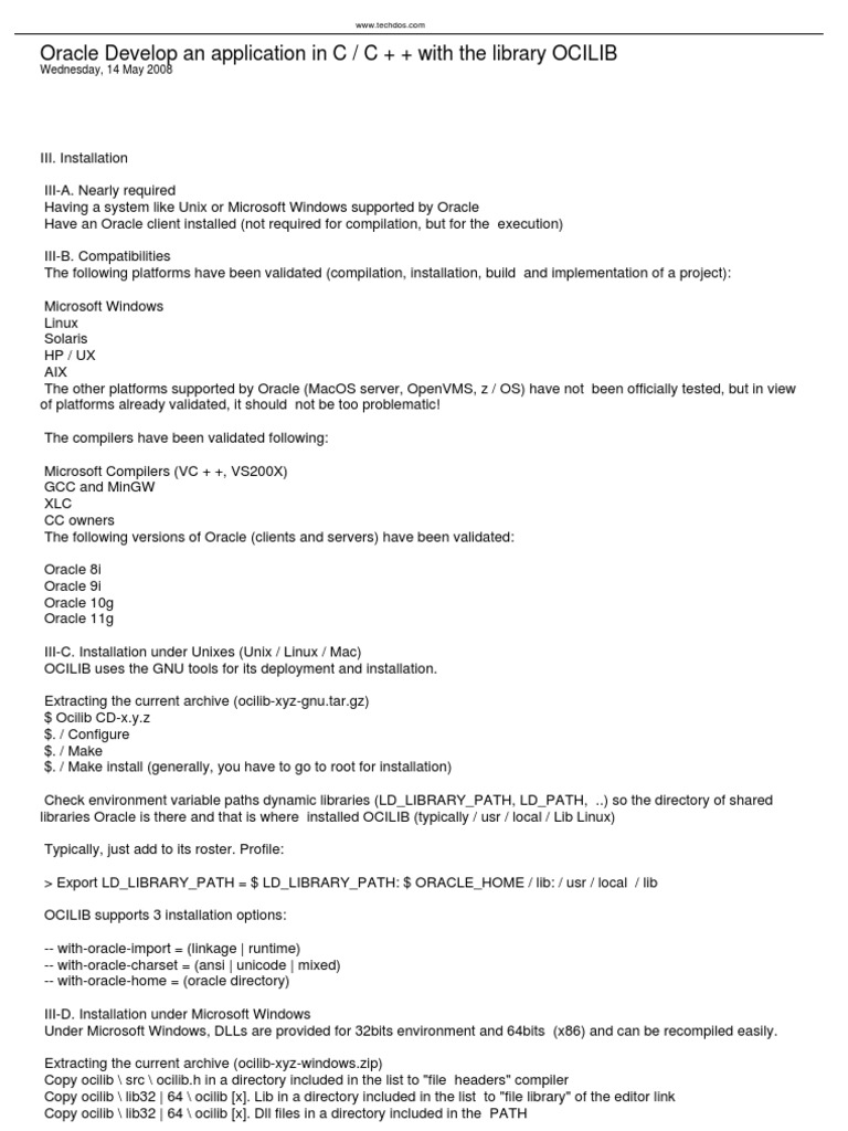 Using OCILIB | Download Free PDF | Pl/Sql | Sql