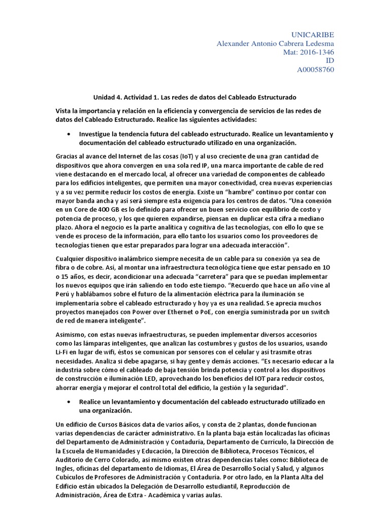 Cabrera - Alexander - Las Redes de Datos Del Cableado Estructurado | PDF | Tecnología de ...