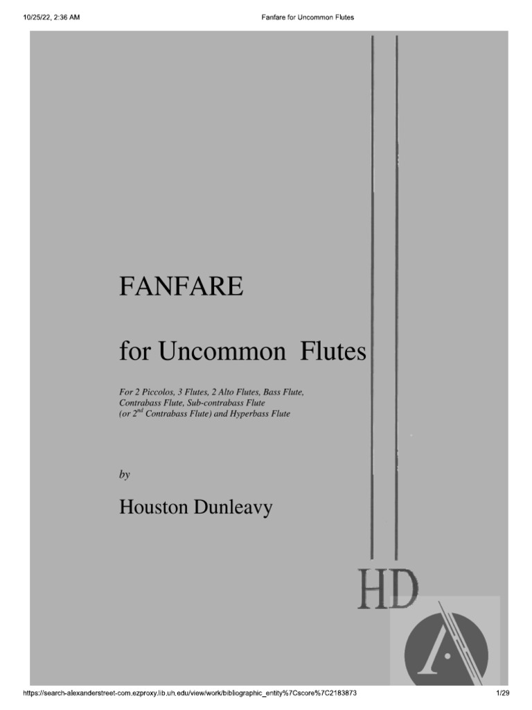 Fanfare For Uncommon Flutes | PDF