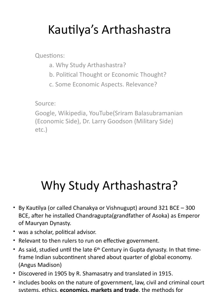 Kautilya's Arthashastra: Ancient Indian Treatise on Statecraft and ...