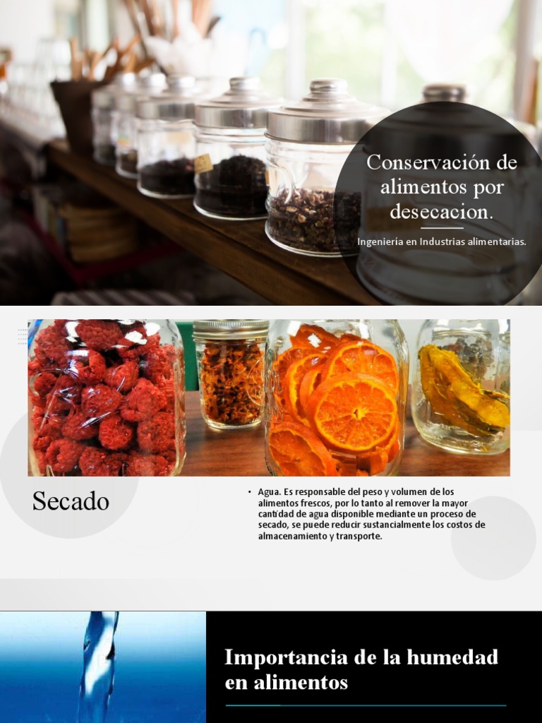 Conservación de Alimentos por Desecación | PDF | Secar en frío | Agua