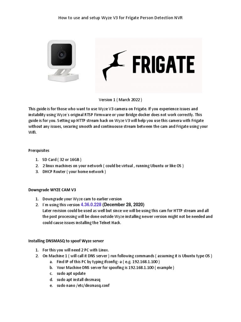 How To Use and Setup Wyze V3 For Frigate Person Detection NVR | PDF ...