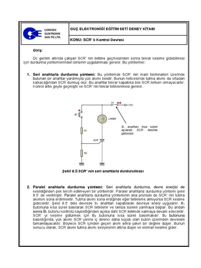 Deney 6 - SCR - Li Kontrol Devresi | PDF