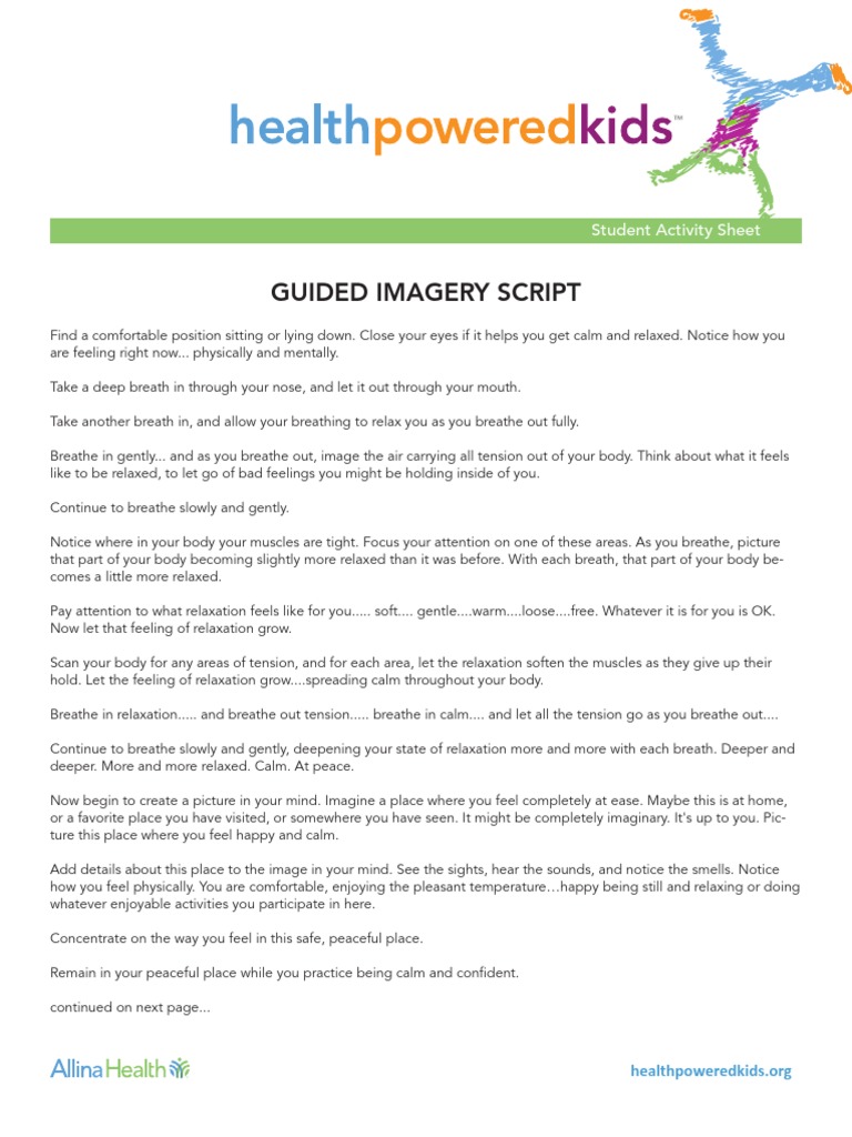 Guided Imagery Script11 | PDF | Relaxation (Psychology) | Breathing