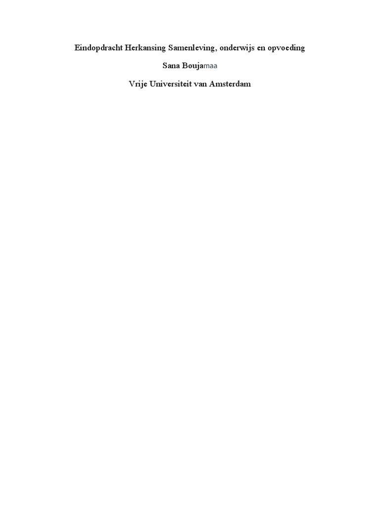 Herkansing Eindopdracht | PDF