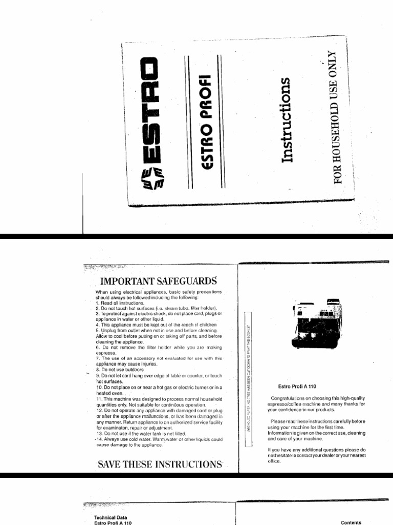 Estro Profi Manual | PDF